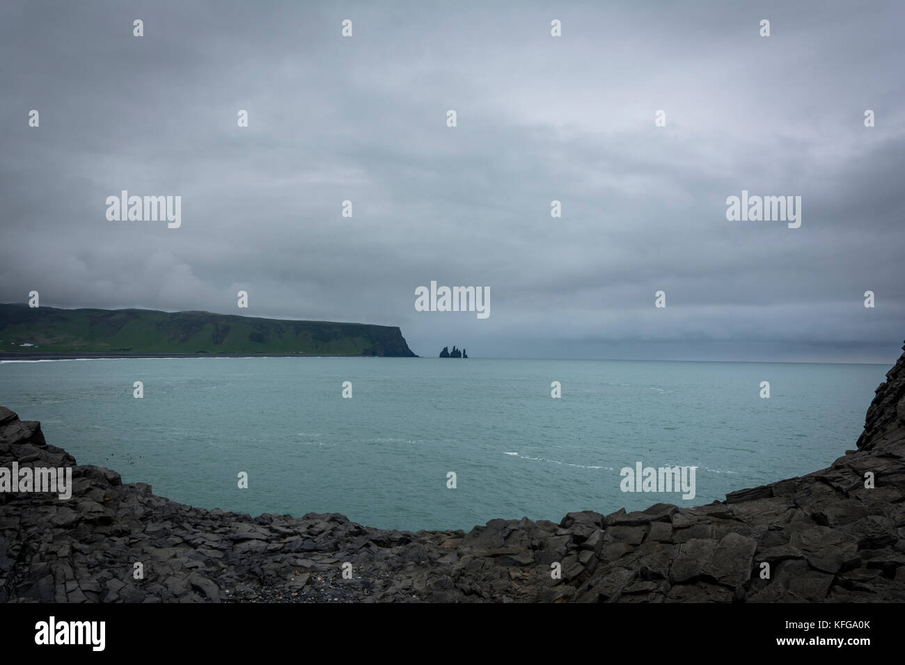 Basalt rock formations popularly known as Troll toes in Reynisdrangar ...