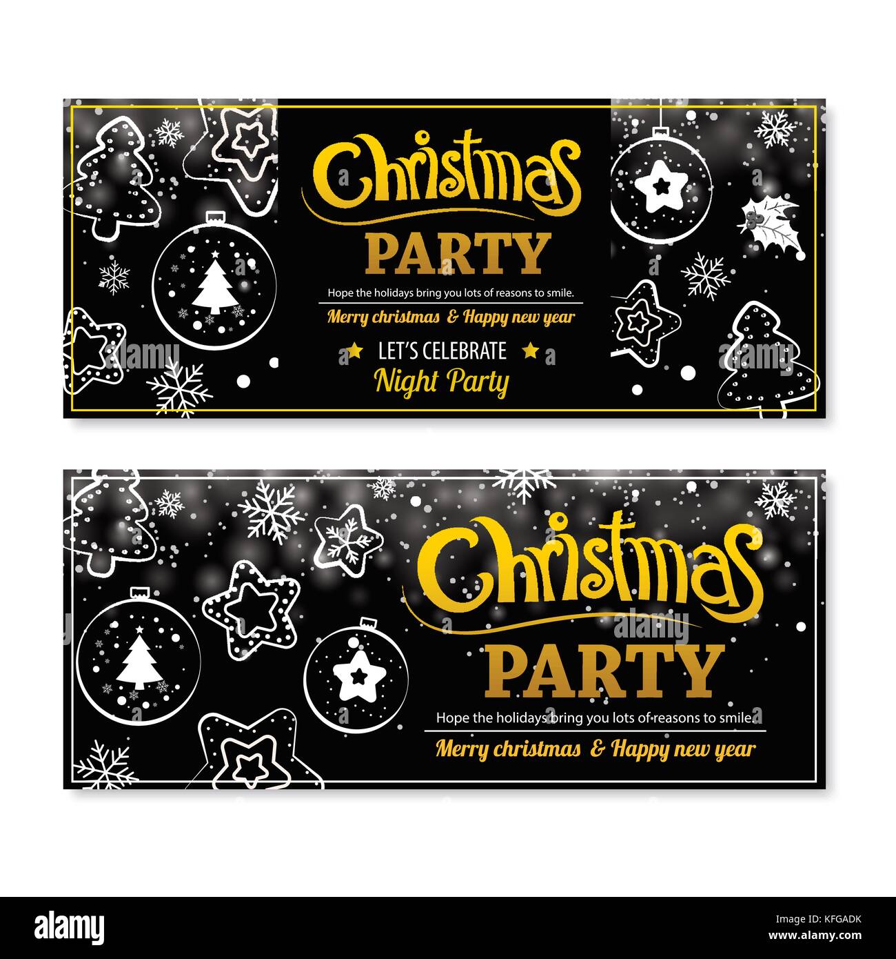 Invitation merry christmas party poster banner and card design template ...