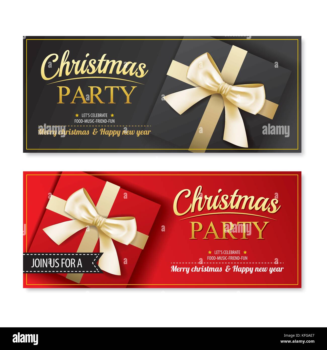 Invitation merry christmas party poster banner and card design template ...