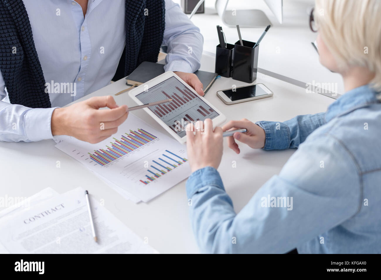 Two People Discussing Problem High Resolution Stock Photography and ...