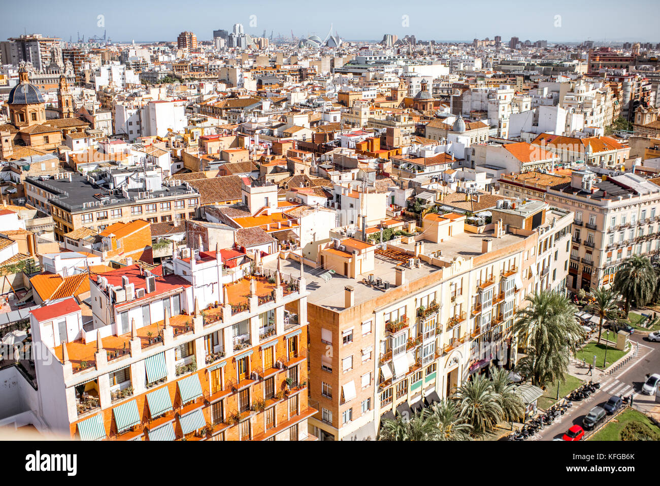 Valencia cityscape view Stock Photo - Alamy