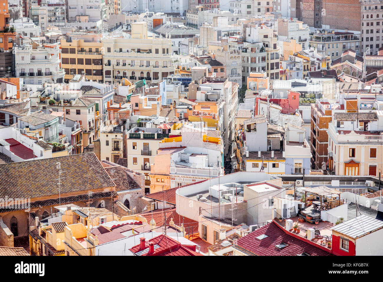 Valencia cityscape view Stock Photo - Alamy