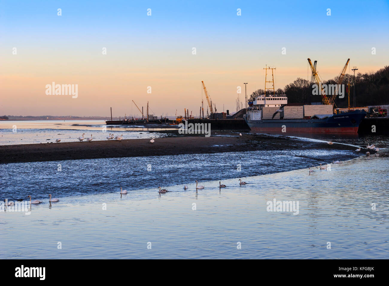 Night boat lift crane village hi-res stock photography and images - Alamy