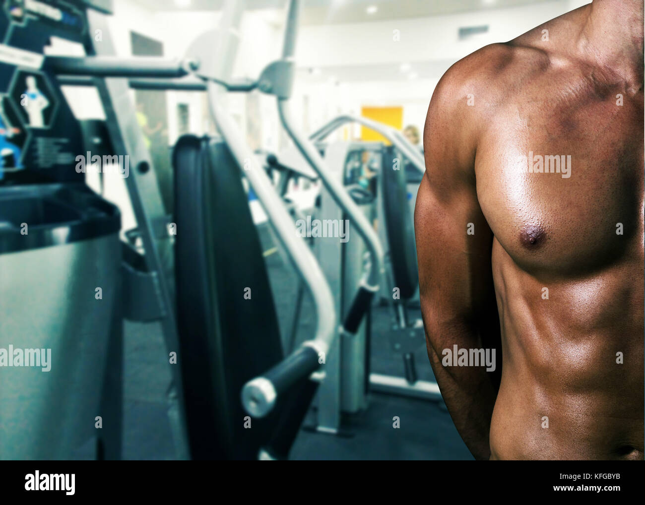 Strong man in the gym Stock Photo - Alamy