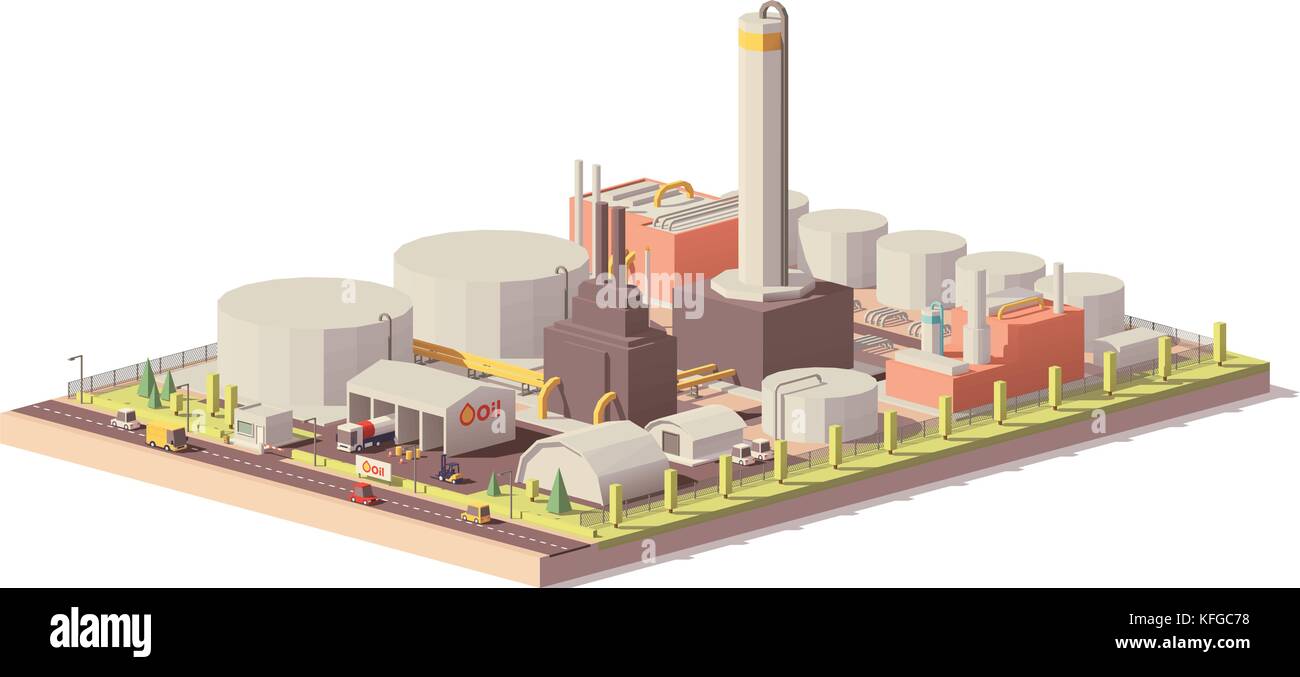 Crude oil refinery distillation tower Stock Vector Images - Alamy