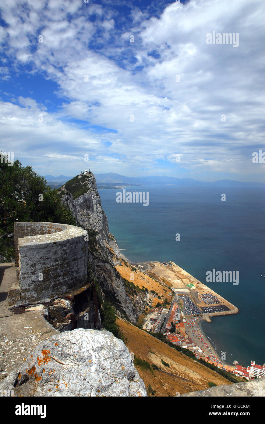 Gibraltar, View East to Mediterranean and Costa del Sol from Rock Stock ...