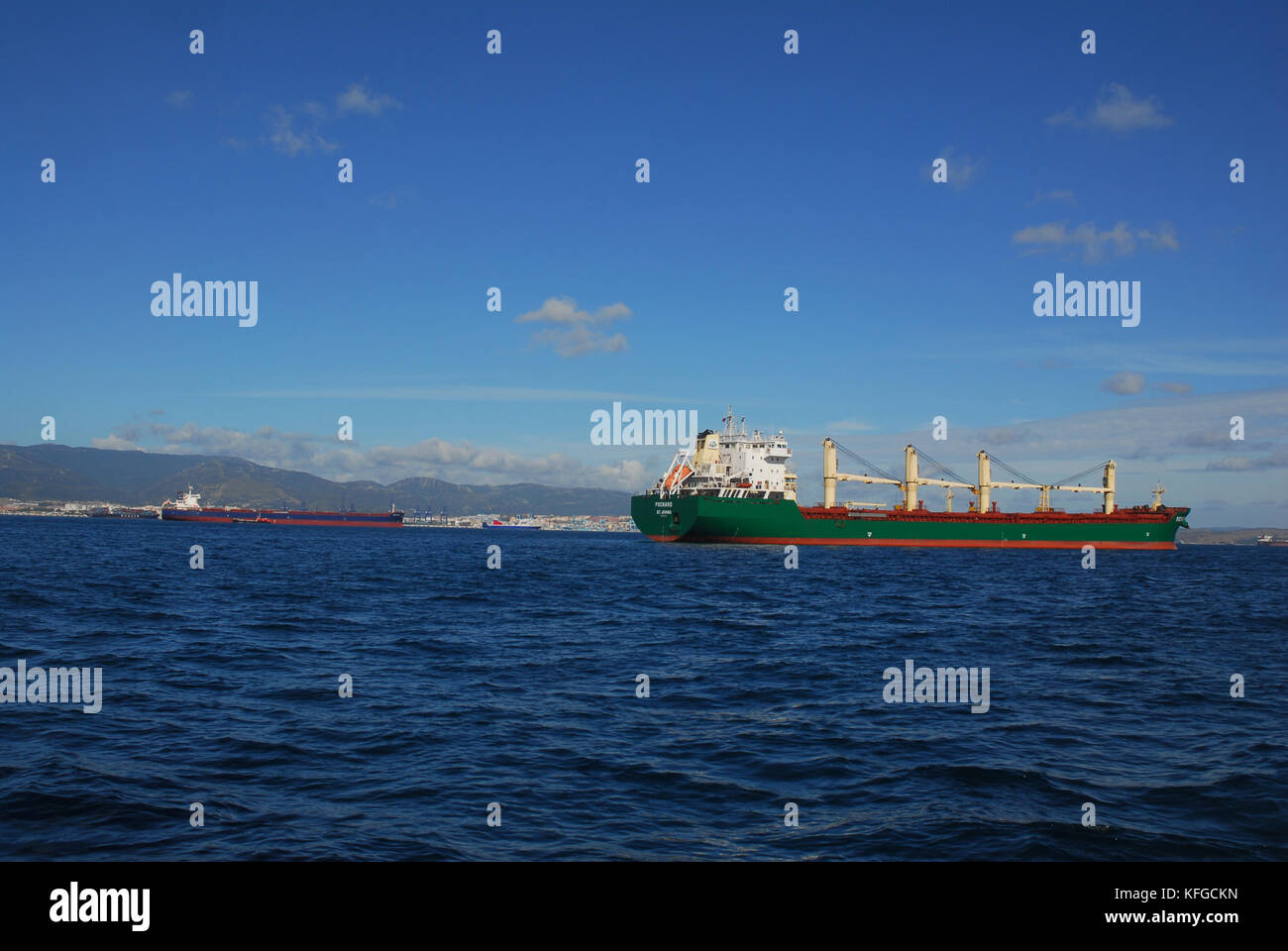 Spain, Straits of Gibraltar, Ships at Anchor Stock Photo - Alamy