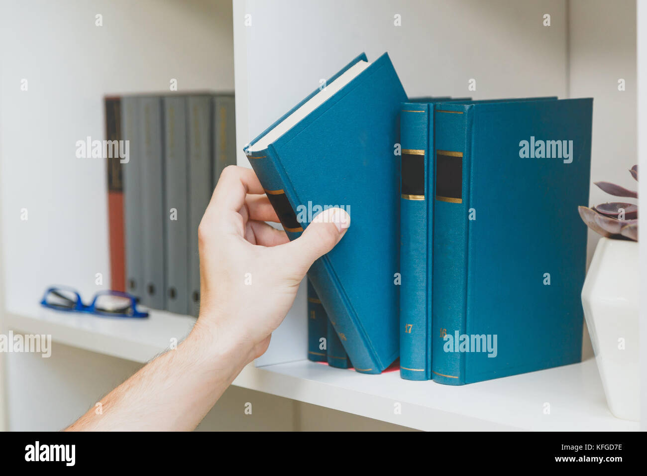 Preparation for the exam in the library Stock Photo - Alamy