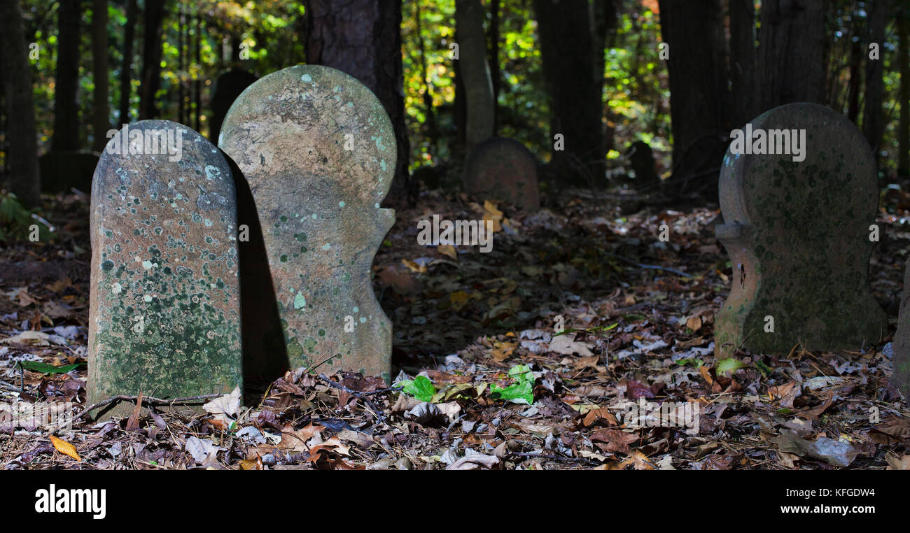 Grave markers in an old North Carolina cemetery Stock Photo - Alamy