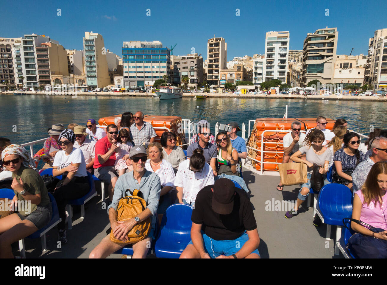 The Valletta / Sliema passenger Ferry ' Top Cat One ' with the Sliema ...