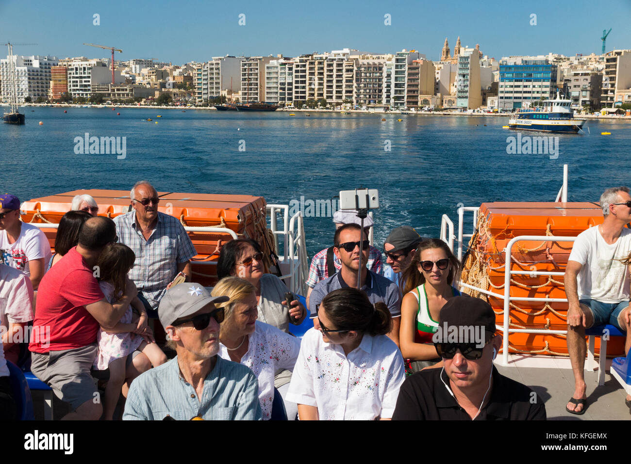 The Valletta / Sliema passenger Ferry ' Top Cat One ' with the Sliema ...