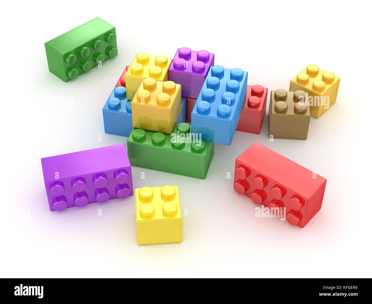Colorful block , computer generated image. 3d render Stock Photo - Alamy