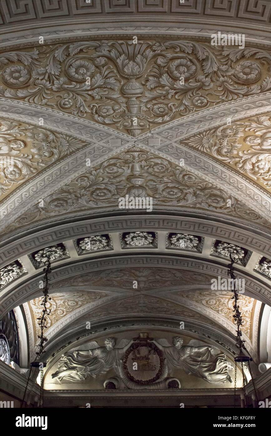 MILAN, ITALY - MAY 11 2014: Ceiling detail of the crypt under the Duomo ...