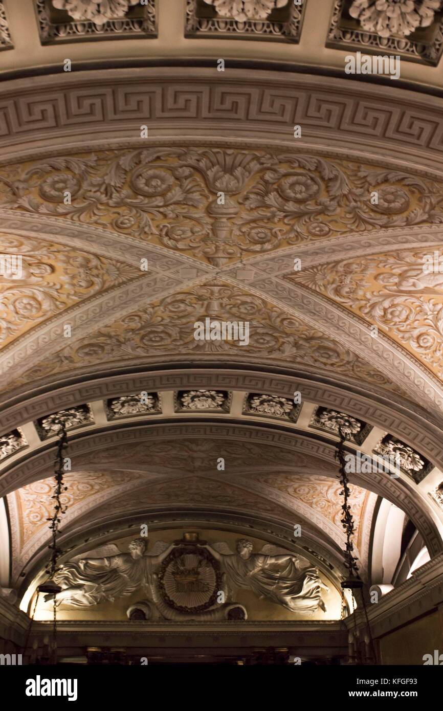 MILAN, ITALY - MAY 11 2014: Ceiling detail of the crypt under the Duomo ...