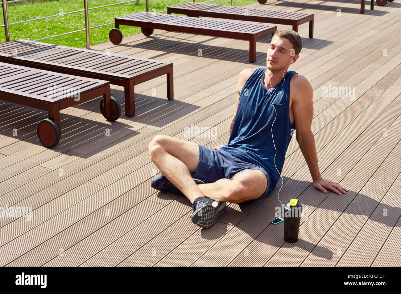 Sportsman Relaxing after Working Out Stock Photo - Alamy