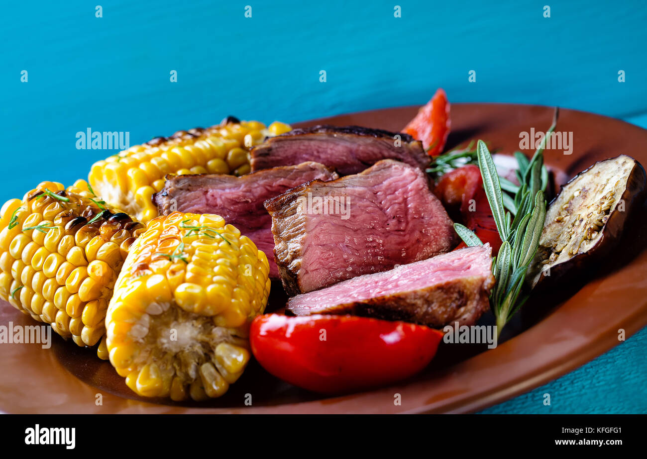 Pieces meat rosemary fried in hi-res stock photography and images - Alamy