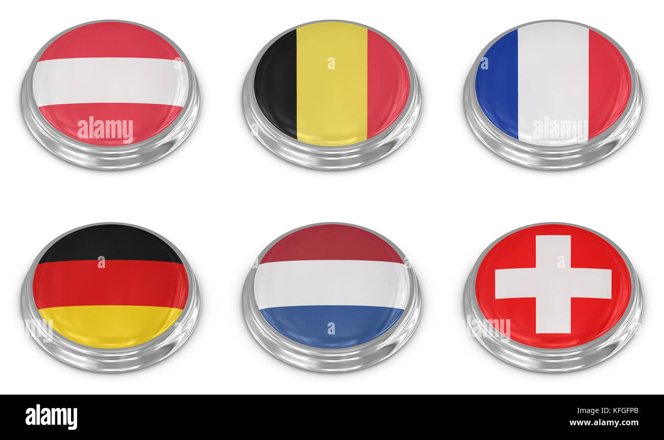 Nation flag icon set , computer generated image. 3d render Stock Photo ...