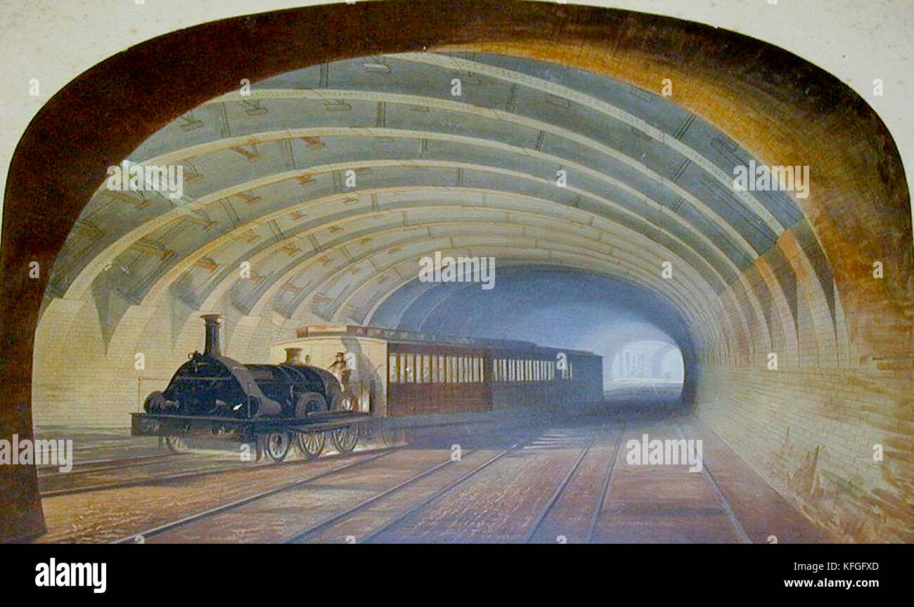 A GWR broad gauge train at Praed Street junction near Paddington ...