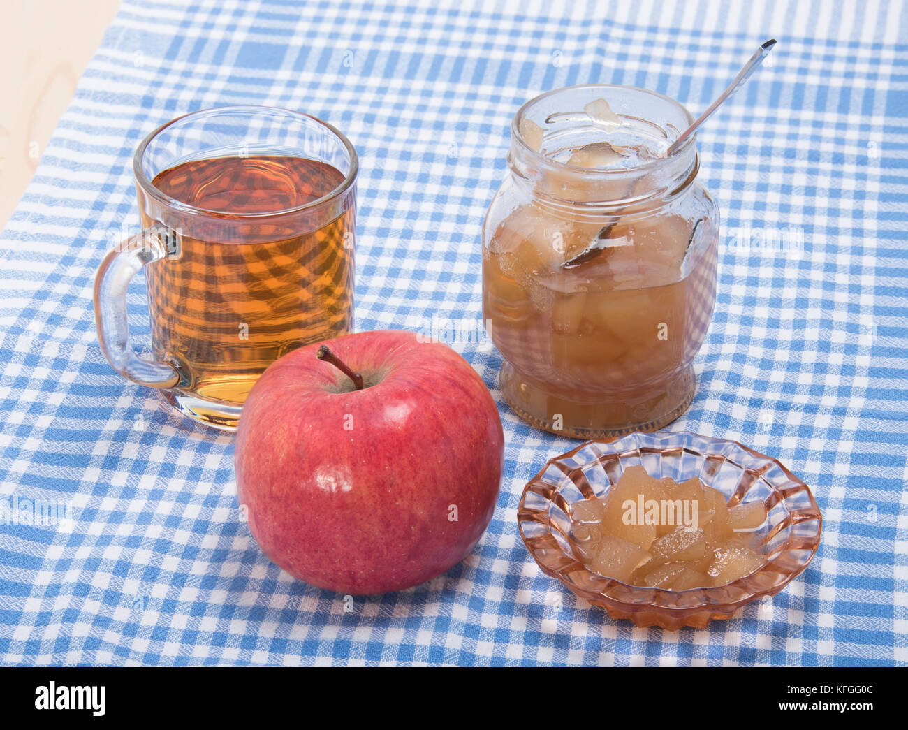 Ripe apple, apple jam and apple juice Stock Photo - Alamy