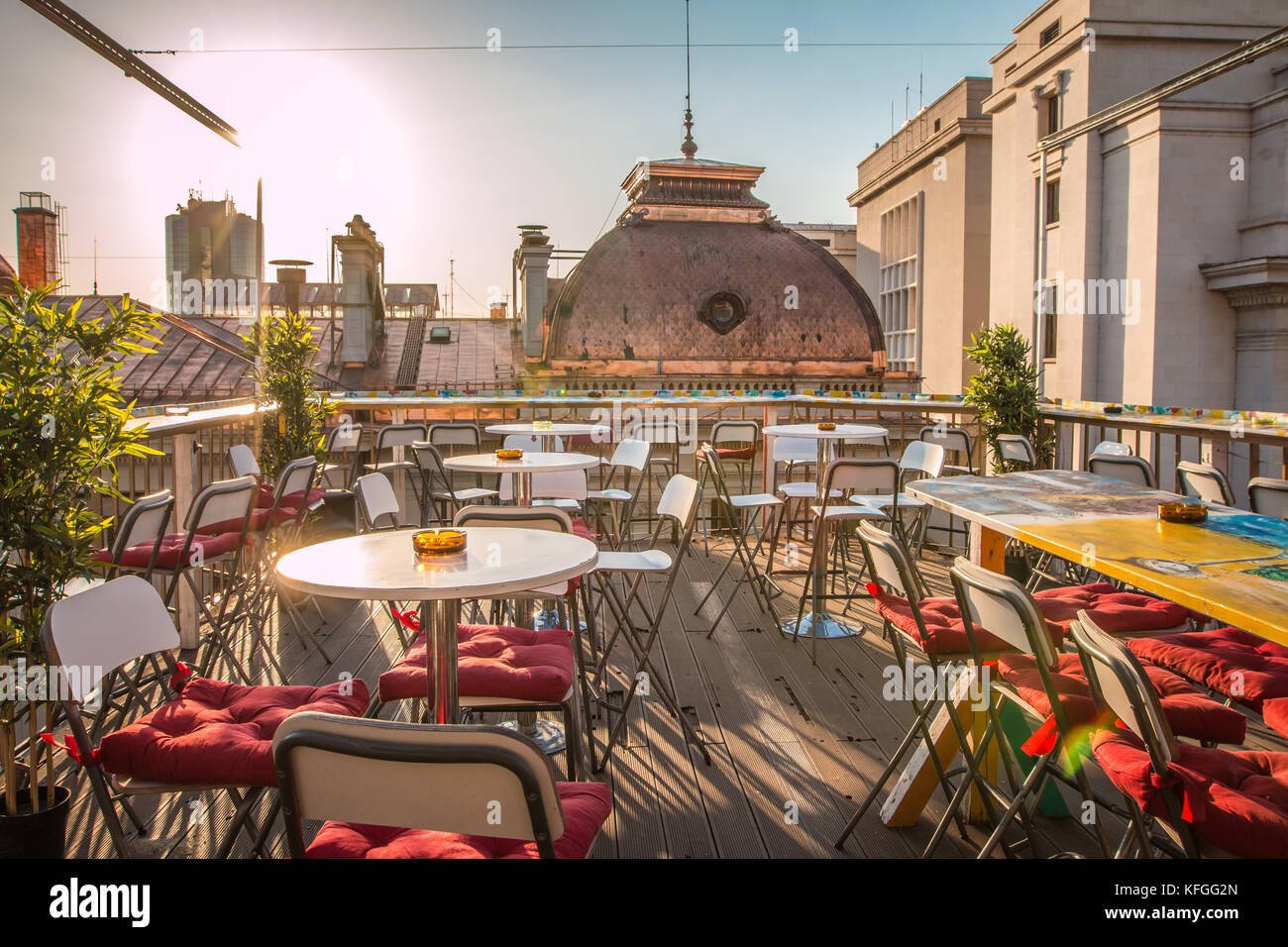 Sunset in Bucharest Stock Photo - Alamy