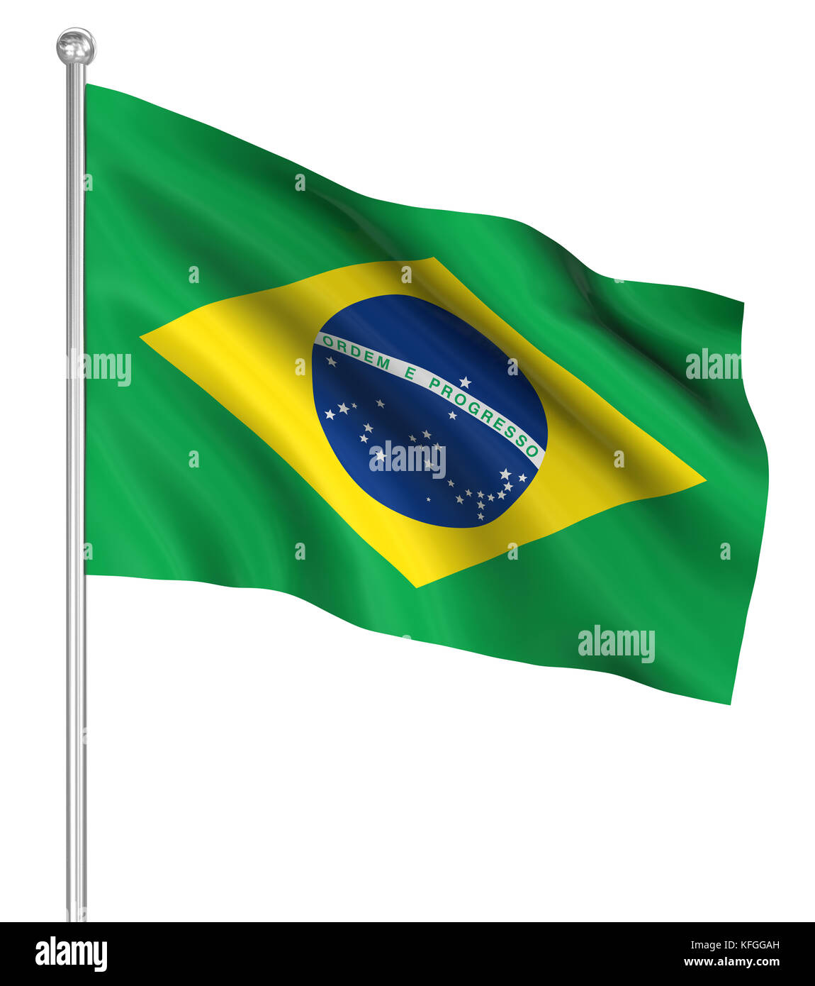 Brazil flag , computer generated image. 3d render Stock Photo - Alamy