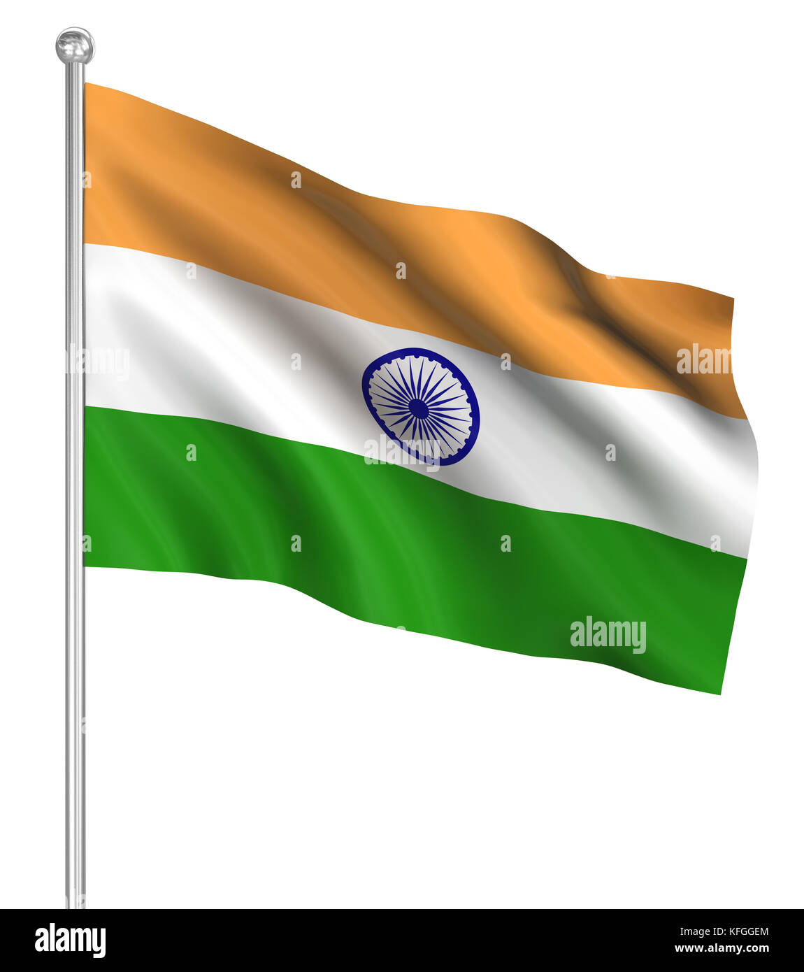 India flag , computer generated image. 3d render Stock Photo - Alamy