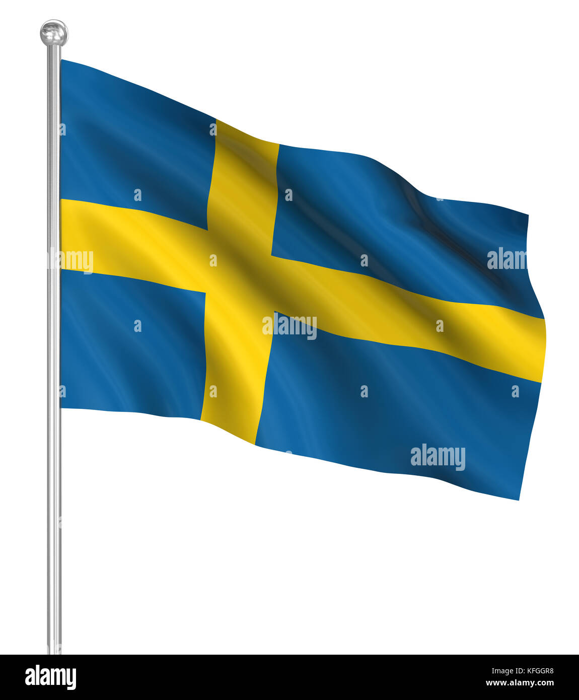 Sweden flag , computer generated image. 3d render Stock Photo - Alamy