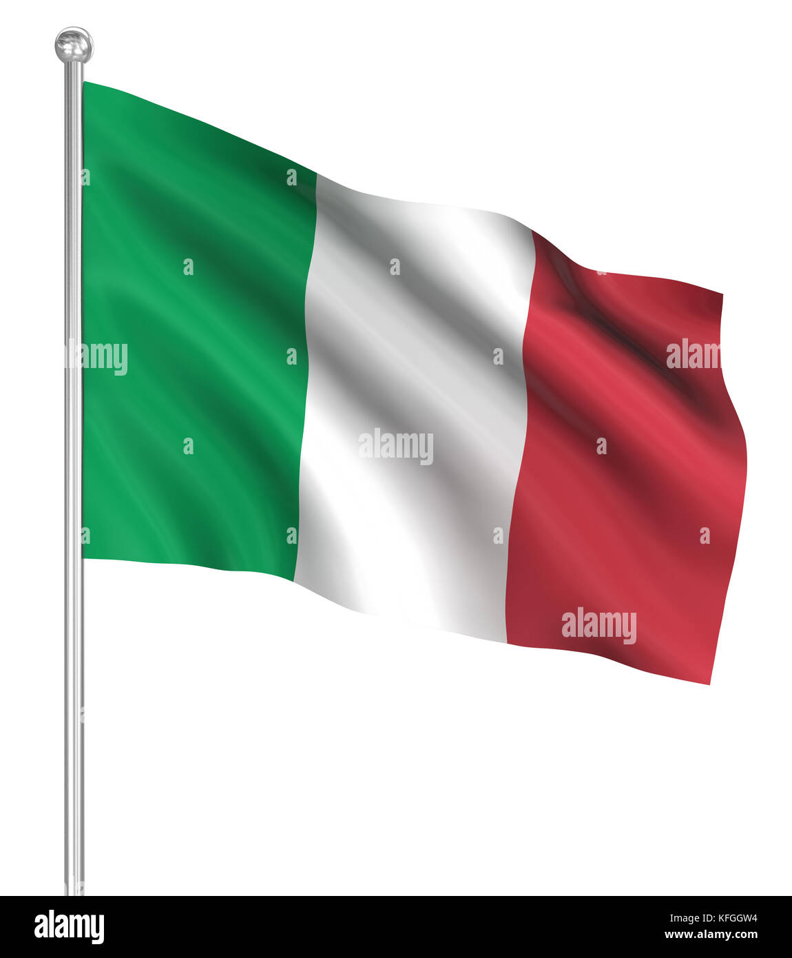 Italy flag , computer generated image. 3d render Stock Photo - Alamy