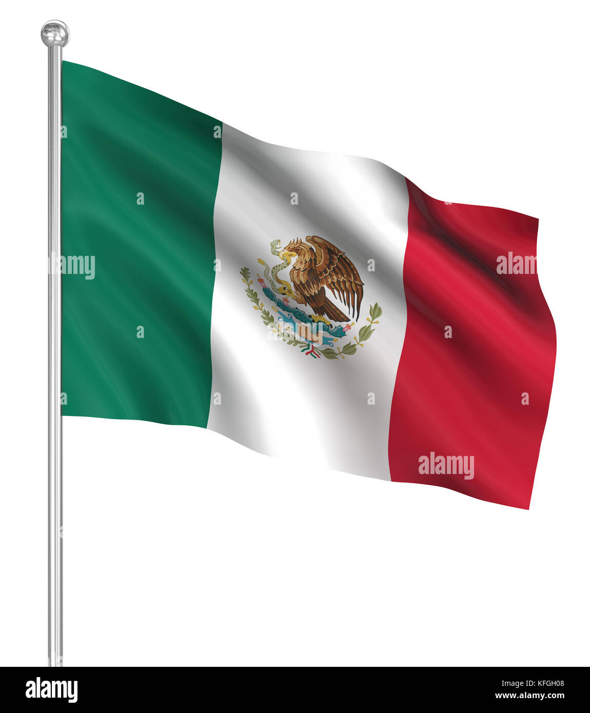 Mexico flag , computer generated image. 3d render Stock Photo - Alamy