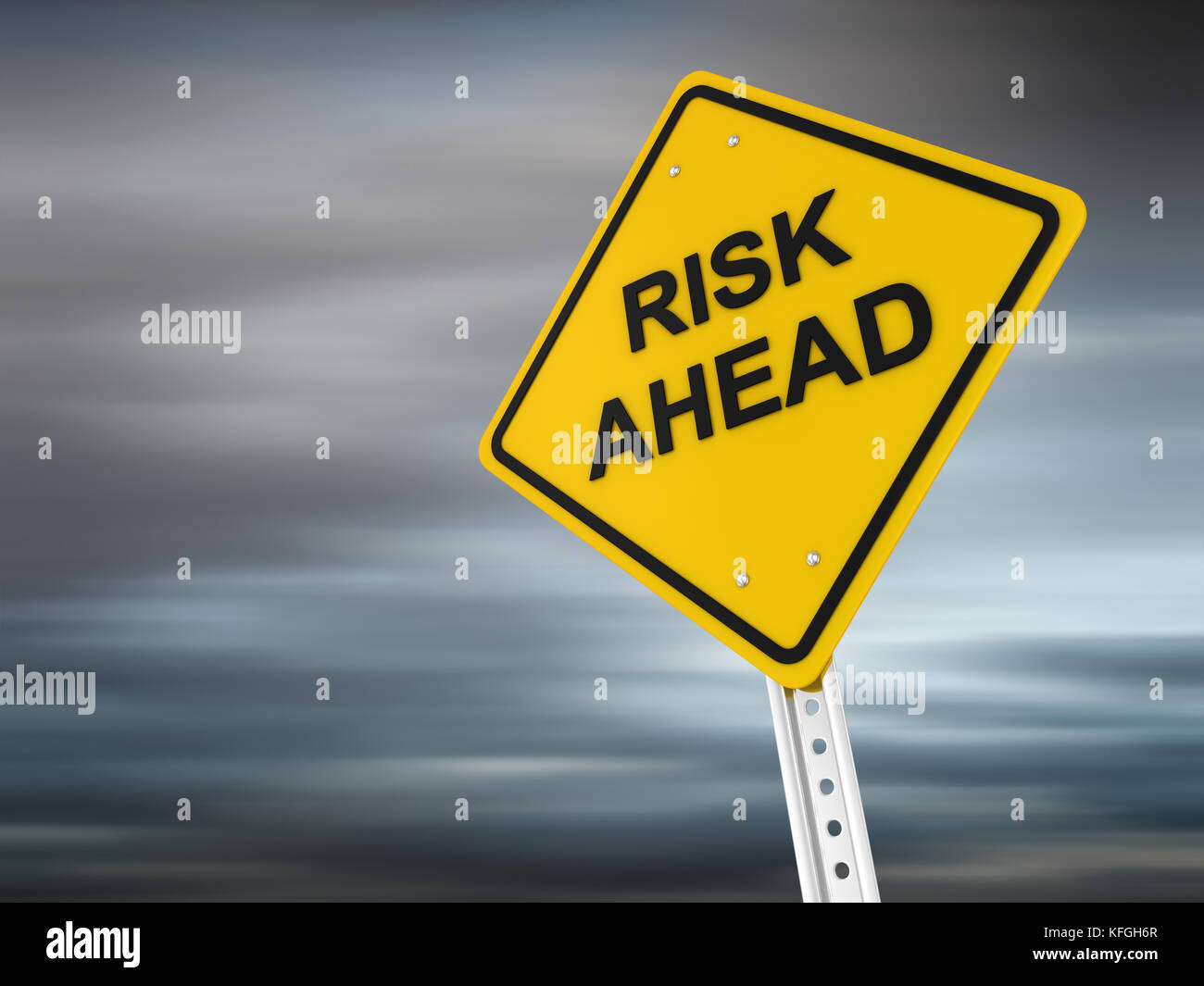 Risk ahead , computer generated image. 3d render Stock Photo - Alamy