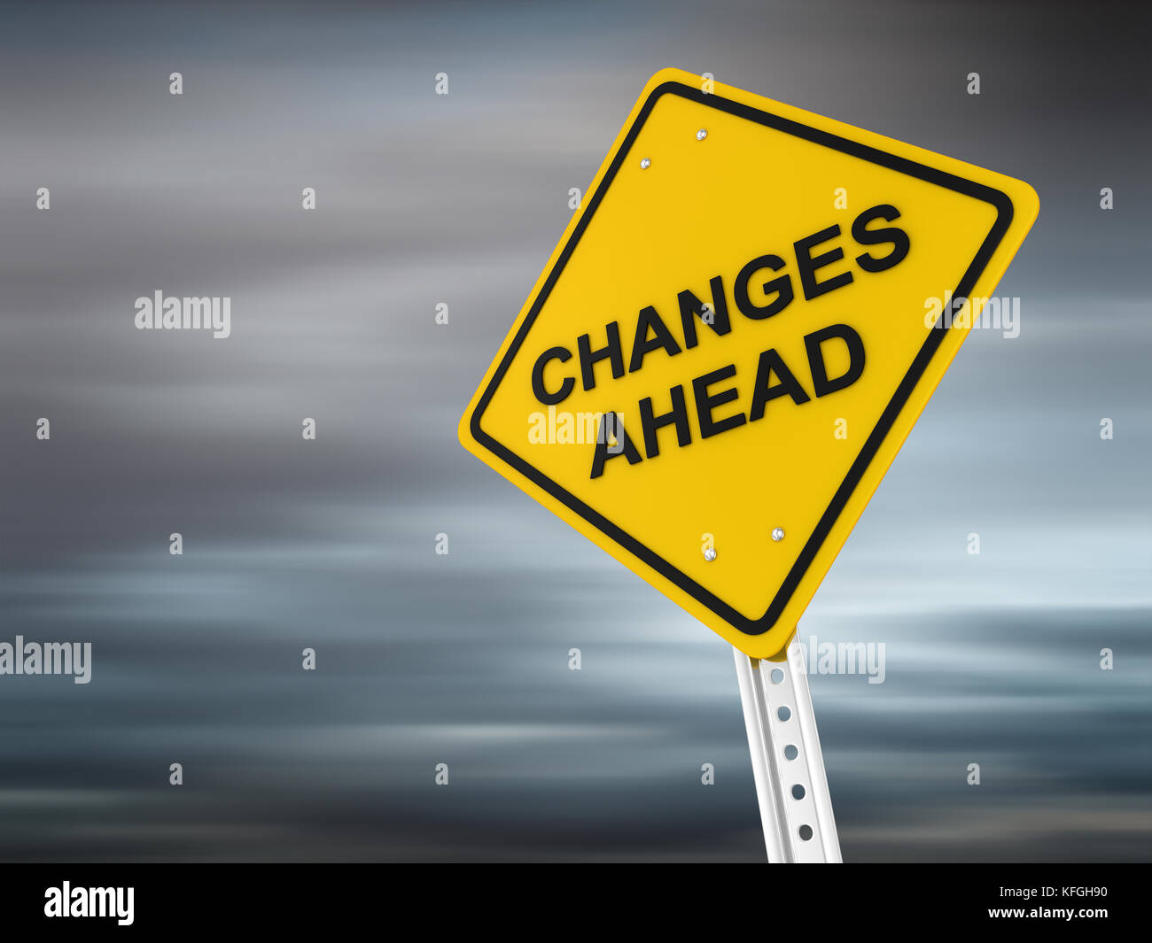 Changes ahead , computer generated image. 3d render Stock Photo - Alamy