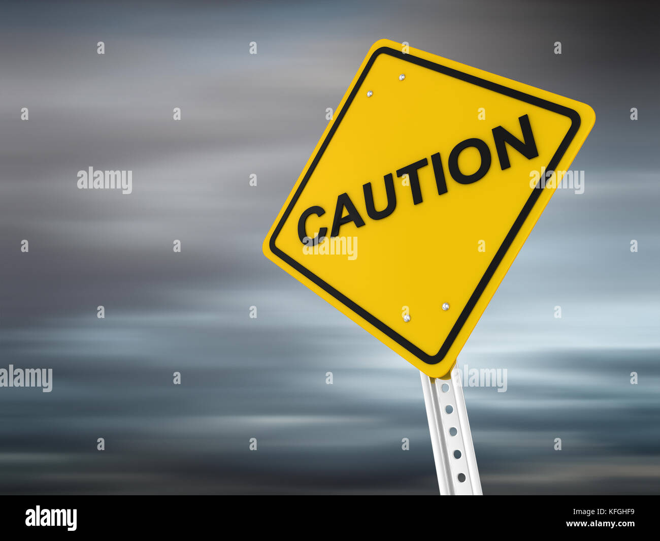 Caution , computer generated image. 3d render Stock Photo - Alamy