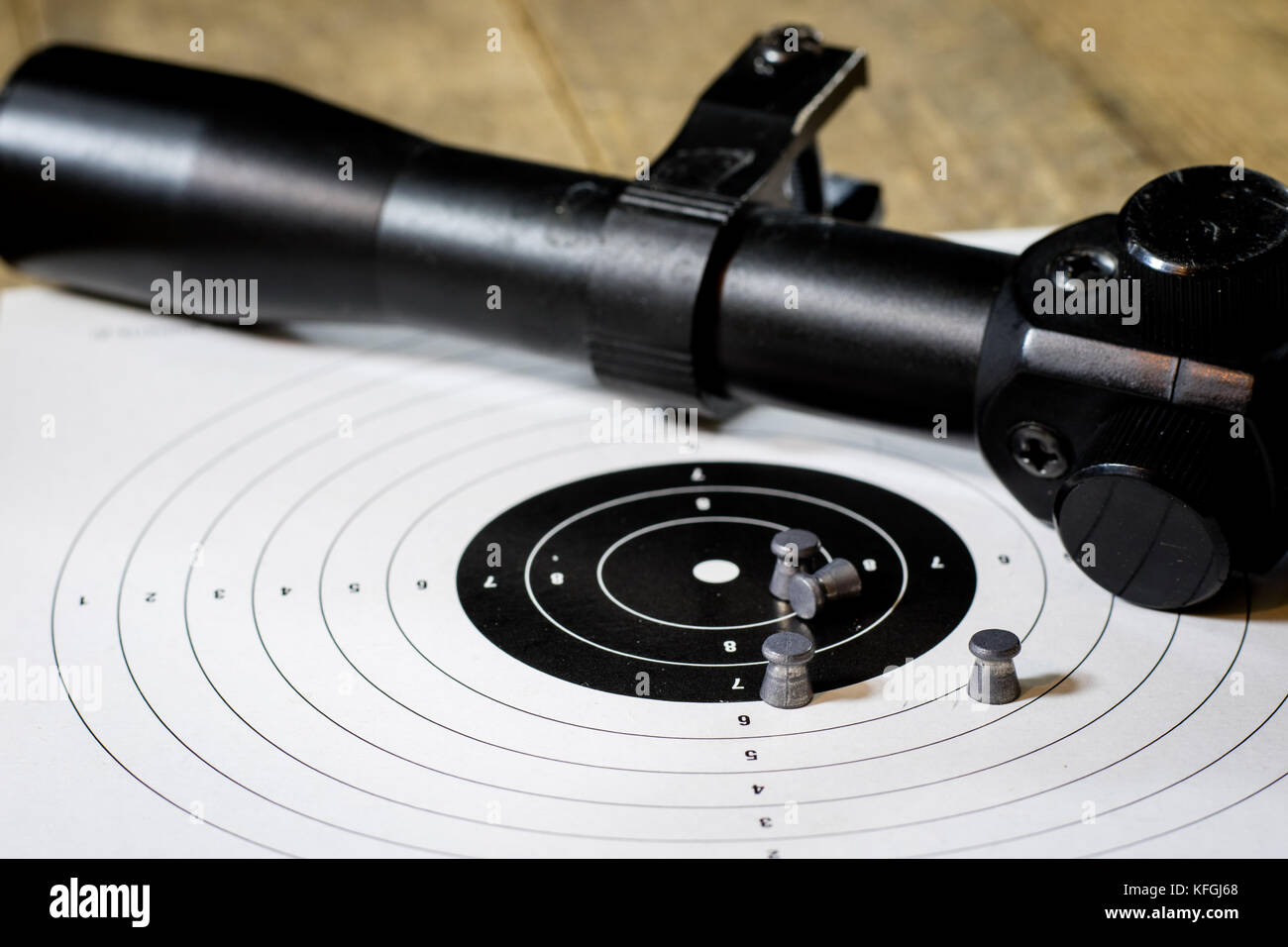 shooting, pneumatic weapon with shield and shotgun at the shooting ...