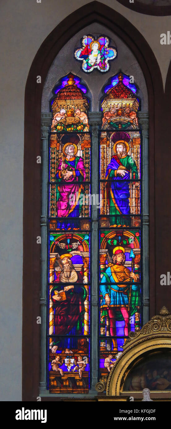 Sixteenth Century Stained Glass Window in the Basilica of San Petronio ...