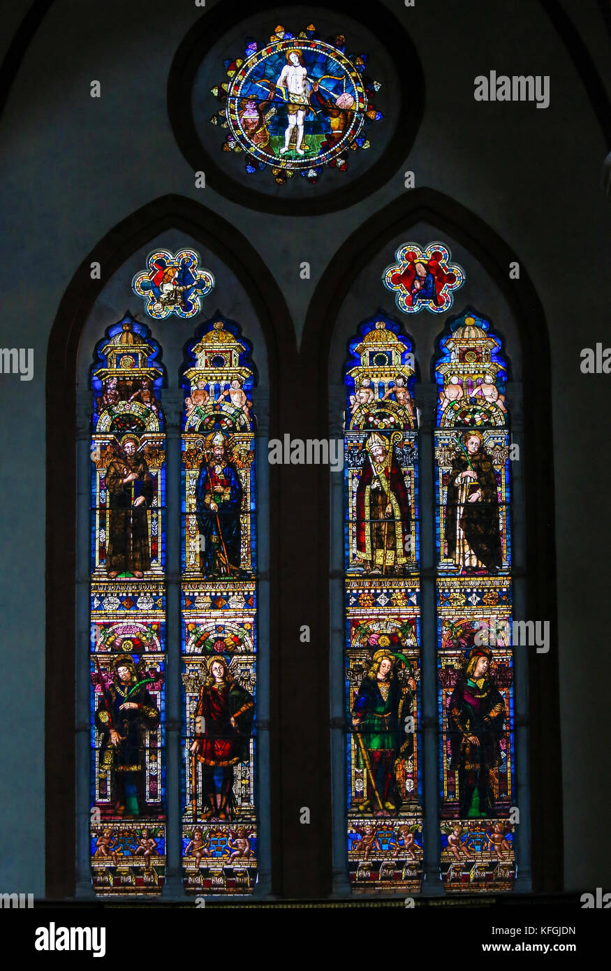 Sixteenth Century Stained Glass Window in the Basilica of San Petronio ...