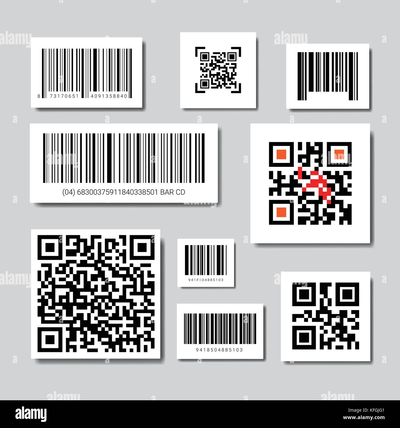 Set Of Bar And Qr Codes For Scanning Icons Collection Stock Vector ... Set Of Bar And Qr Codes For Scanning Icons Collection Stock Vector ...
