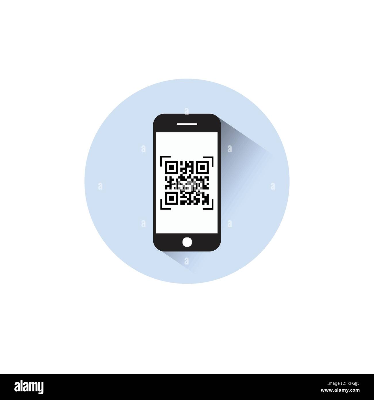 Smart Phone Scanning Qr Code Icon Barcode Scan With Telephone Stock ...