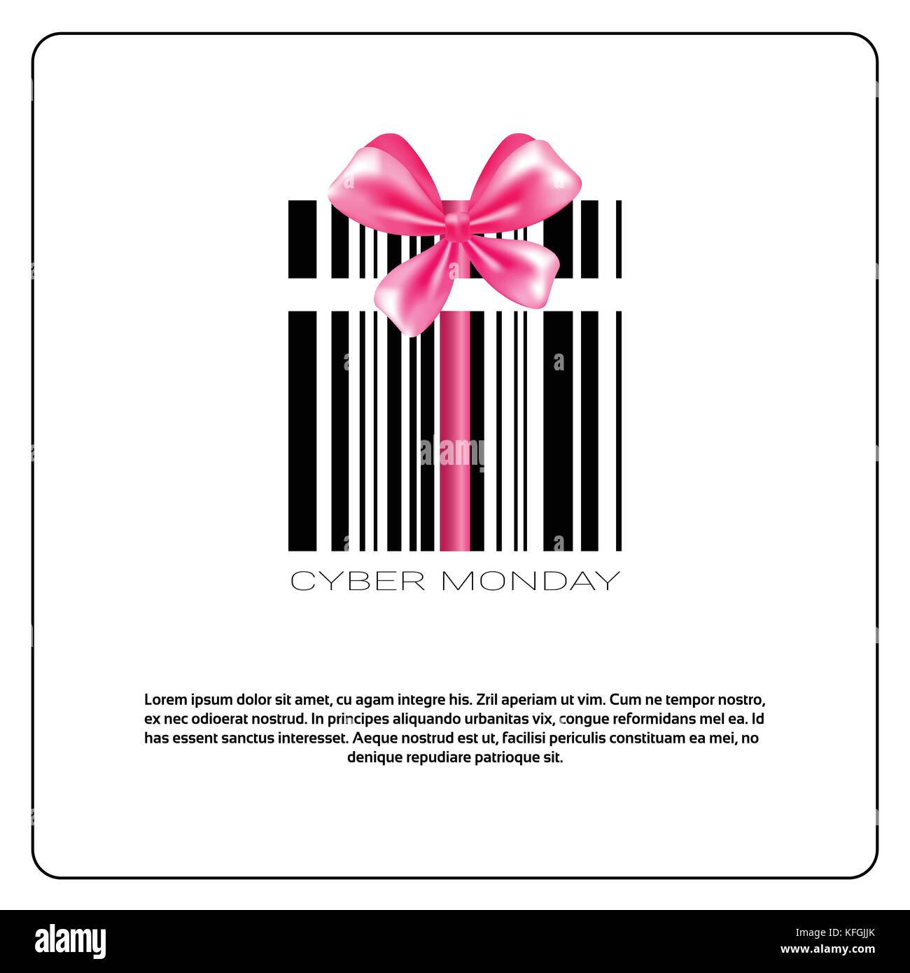 Cyber Monday Background With Bar Code And Pink Bow Sale Banner Design ...