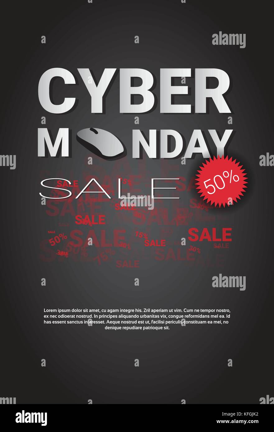 Cyber Monday Super Sale Template Poster With Copy Space And 50 Percent ...