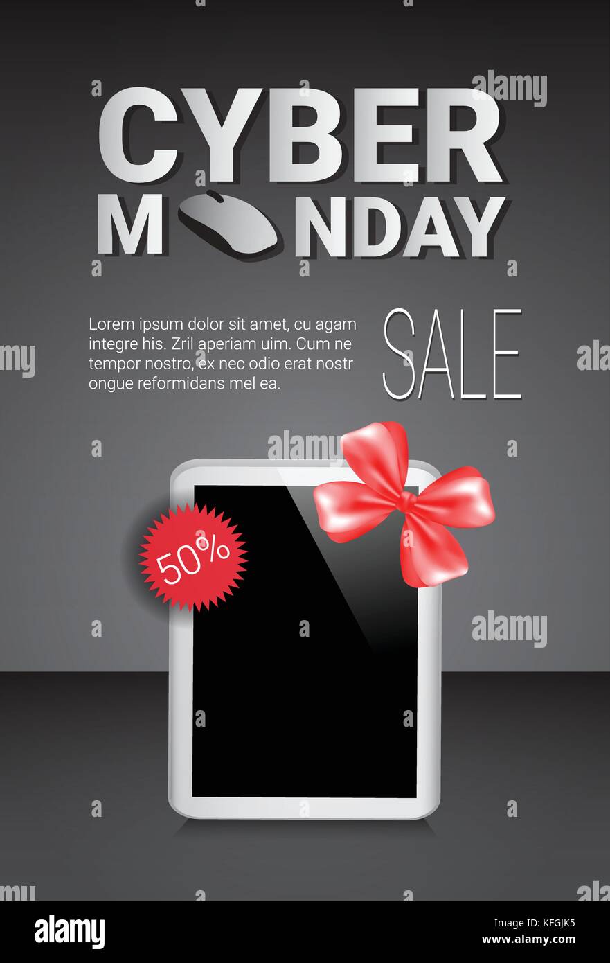 Cyber Monday Sale Template Banner Discounts On Modern Digital Tablets ...