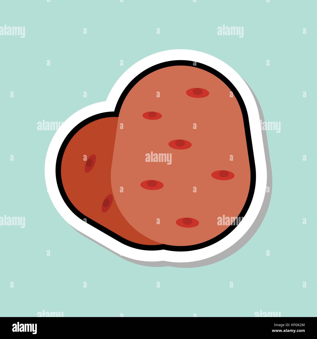 Potato Sticker On Blue Background Colorful Vegetable Icon Stock Vector ...