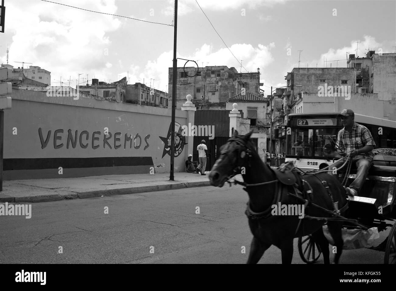 Black and white snapshots of La Havana, Cub Stock Photo - Alamy
