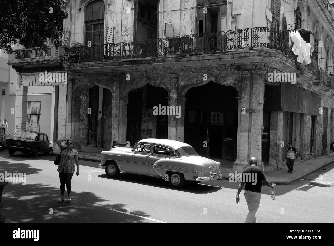 Black and white snapshots of La Havana, Cub Stock Photo - Alamy