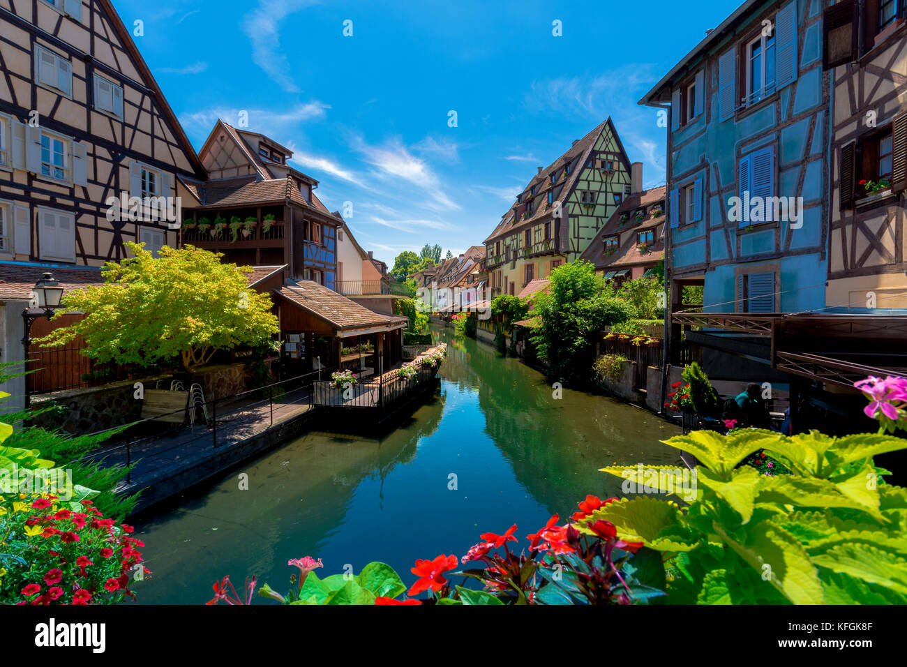 Beautiful view of the historic town of Colmar, also known as Little ...