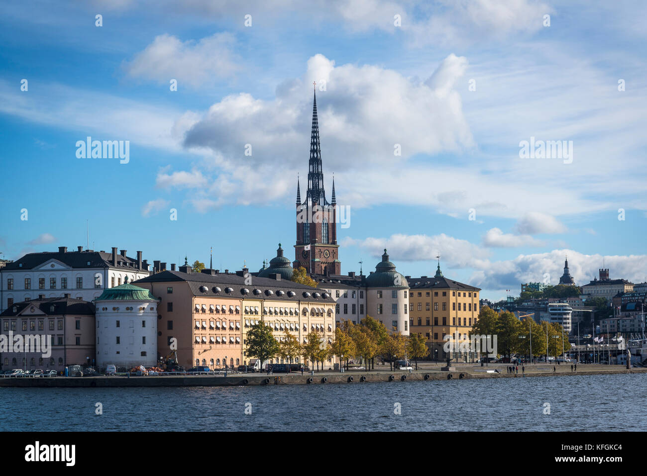 View of Riddarholmen and Riddarholmen church, Stockholm, Sweden Stock ...