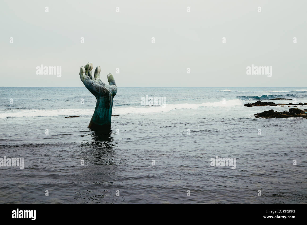 Sea and hand sculpture in Homigot, Pohang, Korea Stock Photo - Alamy