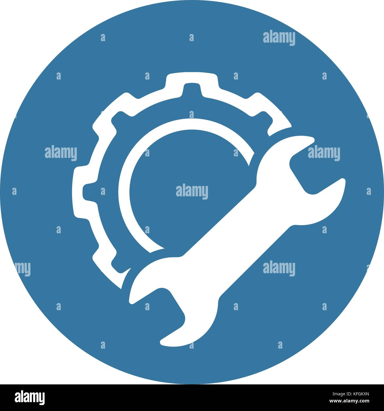 Manufacturing Icon. Gear and Wrench. Service Symbol Stock Vector Image ...