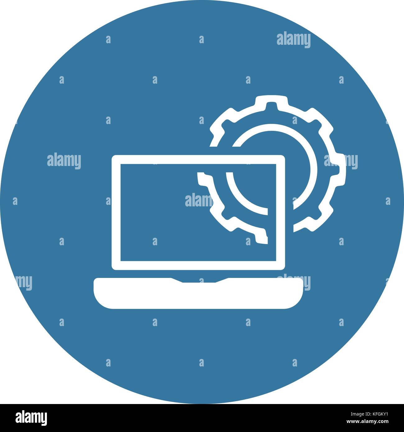 Computer Engineering Icon. Gear and Laptop. Development Symbol Stock ...