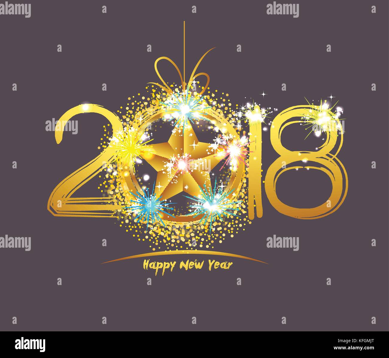 Happy 2018 gold new Stock Vector Images - Alamy