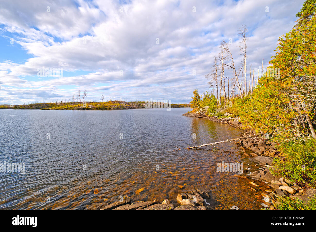 Fall Clouds over Alpine Lake in the Boundary Waters Stock Photo - Alamy